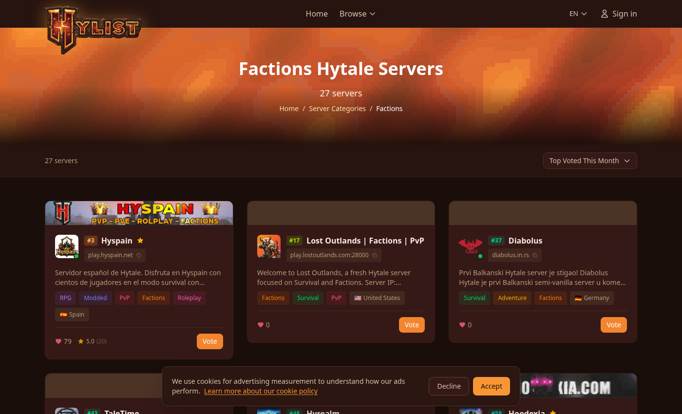 Factions Hytale Servers 35 Servers Hylist 4959